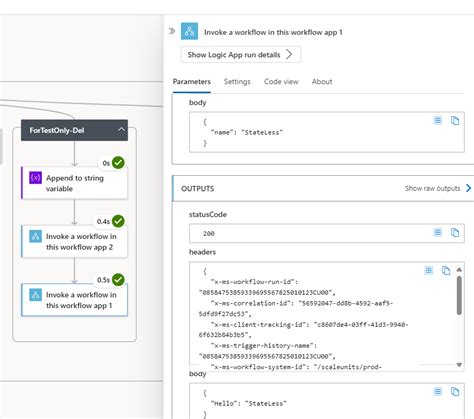 Azure Logic App Stateless Workflow Calls Stateful Workflow But Doesnt Return Message Body