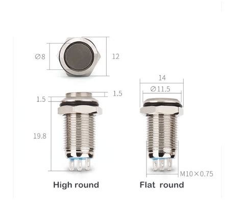 16mm Metal Momentary Micro Push Button Switch Electric Vehicles Micro Push Switch And