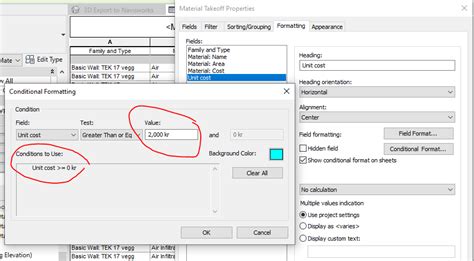 Conditional Formatting In Revit Schedule 2023 Autodesk Community
