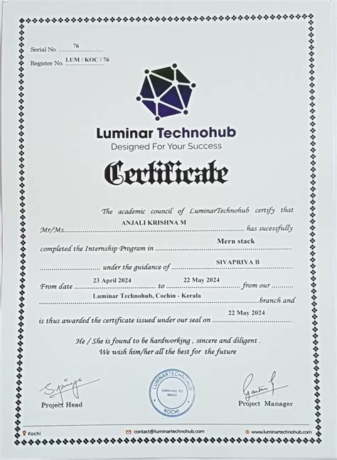 Anjali Krishna M On Linkedin Mernstack Internshipcomplete