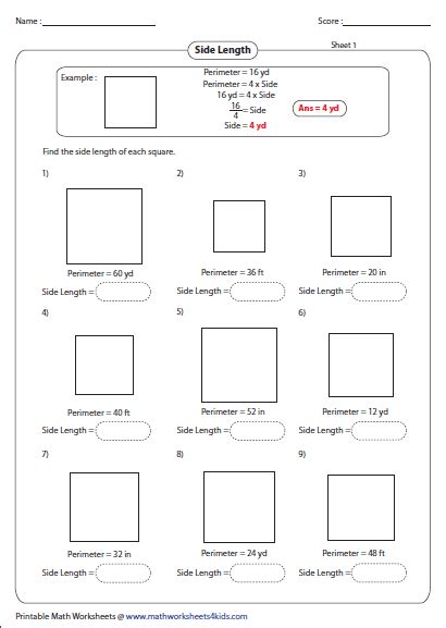 rectangle worksheets