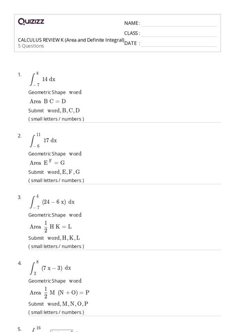 50 Integral Calculus Worksheets For 10th Class On Quizizz Free 50 Integral Calculus Worksheets For 10th Class On Quizizz Free