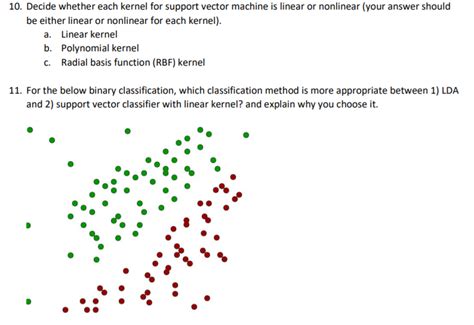 10 Decide Whether Each Kernel For Support Vector
