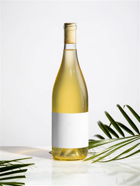 Wine Bottle With Label Mockup — Mrmockup