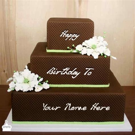 Blue Stars Birthday Cake With Name