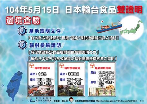 廣告 日本輸台食品雙證明邊境查驗