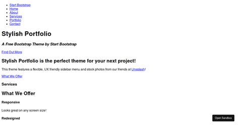 Stylish Portfolio - Codesandbox