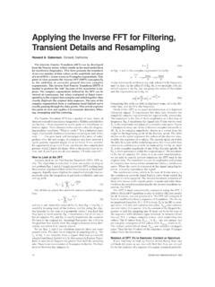 Applying The Inverse FFT For Filtering Transient Applying The Inverse Fft For Filtering