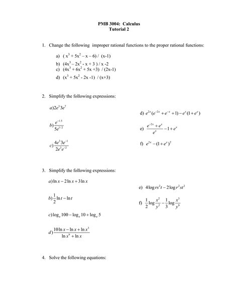 Calculus Tutorial PDF