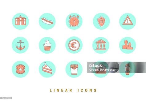 흰색 배경에 격리된 간단한 선형 스타일로 웹 디자인에 대한 윤곽선 벡터 아이콘 집합입니다 0명에 대한 스톡 벡터 아트 및 기타