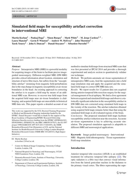 Pdf Simulated Field Maps For Susceptibility Artefact Correction In