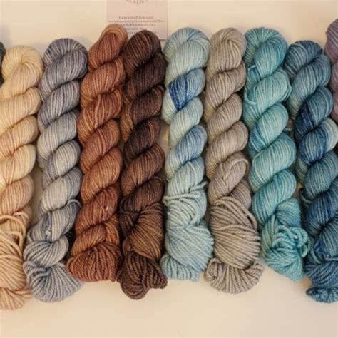 Cascadia West Coast Fade Hand Dyed Set 12 Mini Skeins 10g 20g 50g Full