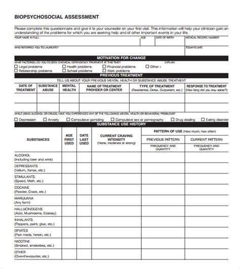 Free 8 Sample Psychosocial Assessments In Pdf