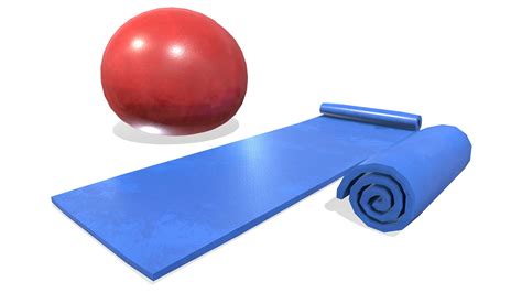 Workout Yoga Mat Execise Ball Buy Royalty Free 3D Model By Studio