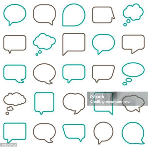 벡터 연설 거품 선 색 대화 풍선 문자 기호에 대한 스톡 벡터 아트 및 기타 이미지 대화 풍선 문자 기호 기포 사색 Istock