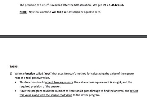 solved newton s method for finding square roots is an