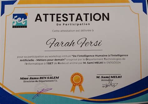 Farah Fersi On Linkedin Artificialintelligence Futureofwork Iset Workshop Ai 16 Comments