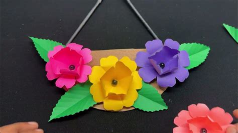 [ කඩදාසි මල් බිත්ති සැරසිලි ] Create Paper Flower Wall Hanging 🌺🌺 Foryou Diy Fypシ Youtube