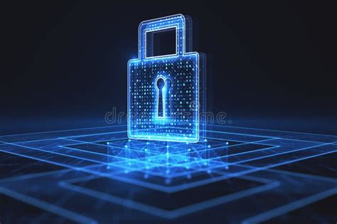 Data Security And Digital Privacy Protection Concept With Prospective View On Digital Blue