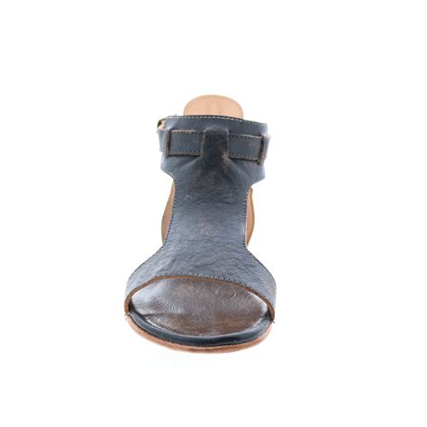 Bed Stu Sable F373039 Womens Black Leather Hook And Loop Strap Sandals S