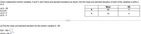 Solved Given Independent Random Variables X And Y With