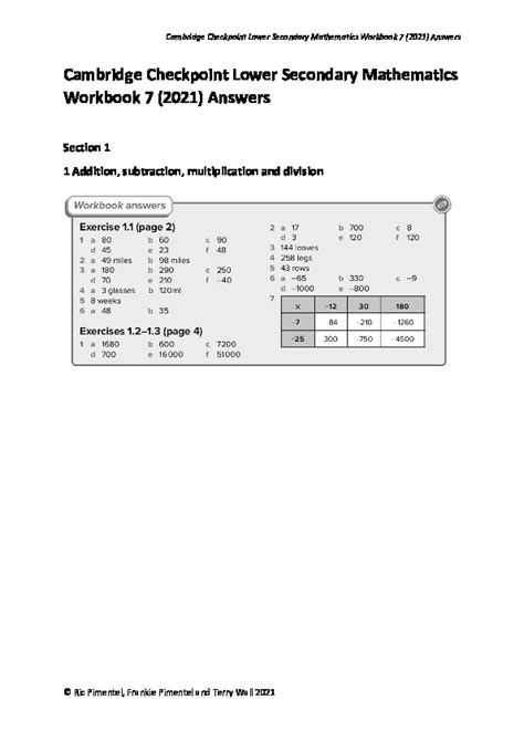 Lower Secondary Mathematics Answers Stage 7 Pdfcoffee Com