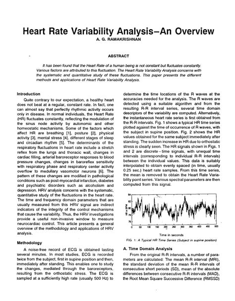 Pdf Heart Rate Variability Analysis An Overview
