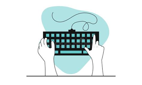 Hands Typing On The Keyboard Vector Concept Illustration Business Work On Office Computer And