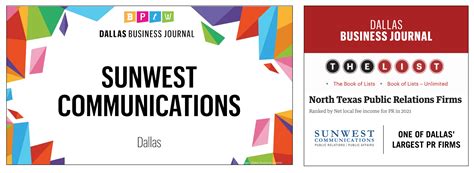Sunwest Earns Two Prestigious Dbj Awards Sunwest Communications