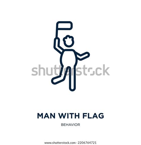 Man Flag Icon Behavior Collection Thin Stock Vector Royalty Free Shutterstock