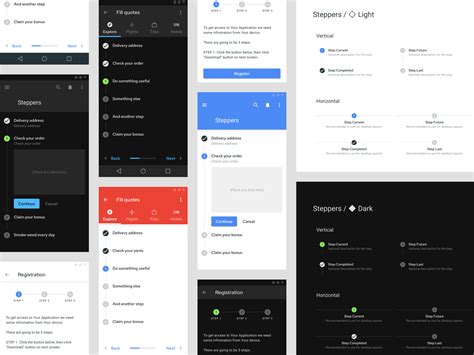 Steppers Ui Design Material Components For Figma By Roman Kamushken