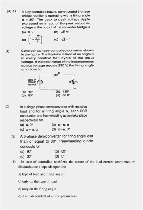 Solved Q4 A A Fully Controlled Natural Commutated 3 Phase