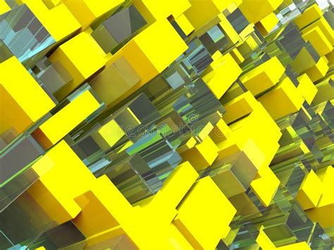 Abstract Technological Background With Squares 3d Render Stock Illustration Illustration Of