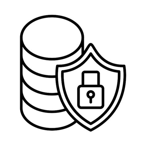 Premium Vector Database Security Line Illustration