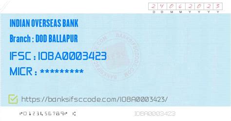 Indian Overseas Bank Dod Ballapur Branch Ifsc Code Doddaballapur Iob Dod Ballapur Ifsc Code