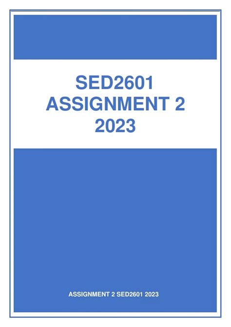 SED ASSIGNMENT SED Sociology Of Education SED Stuvia SA