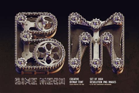Bike Mech Color Bitmap Font