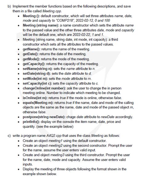 Solved Question 2 Implementing A Class 14 Pts A A