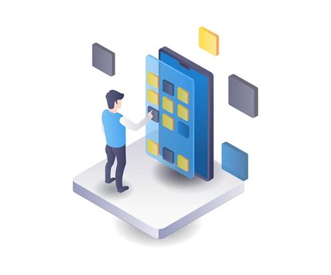 Premium Vector Smartphone Developer Application Tester Flat Isometric