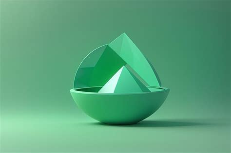 premium photo 3d rendering of geometry object on green background