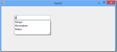 Windows Forms How To Create An Auto Complete Text Box Ged Meads