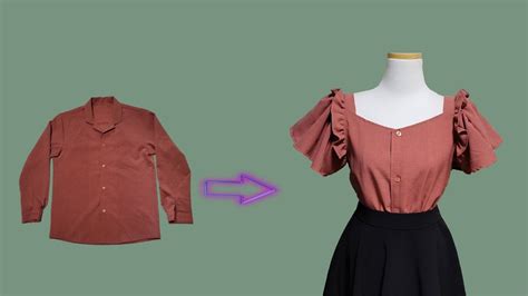 Make A Pretty Blouse With Mens Shirts 남자 셔츠로 예쁜 블라우스 만들기 옷리폼 Youtube