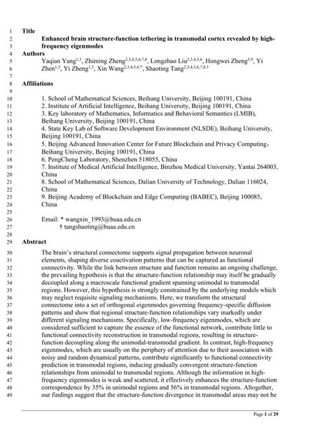 Pdf Enhanced Brain Structure Function Tethering In Transmodal Cortex