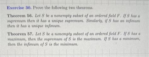 Solved Exercise 30 Prove The Following Two Theorems Chegg Com