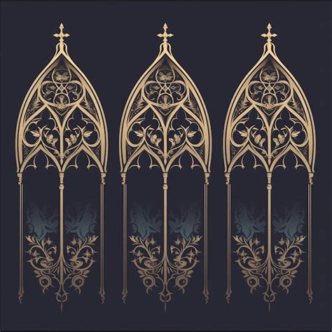 Pointed Arches And Intricate Tracery Premium Ai Generated Vector