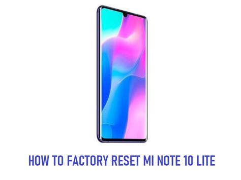 How To Factory Reset Mi Note Lite