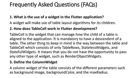 Ppt What Is Table Widget In Flutter Powerpoint Presentation Free Download Id