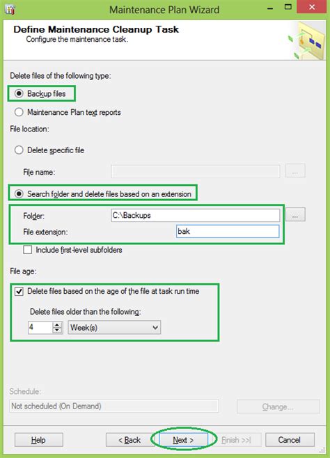Sql Server Automating Backup Files Cleanup Task Using Maintenance