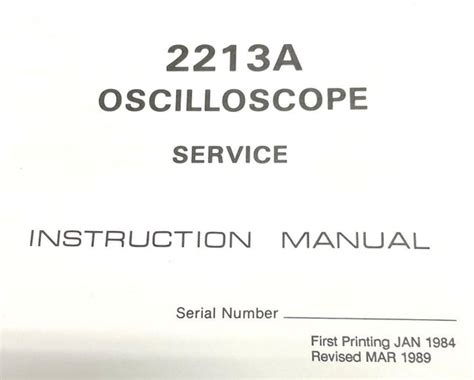 Tektronix 2213a Oscilloscope Service Instruction Manual