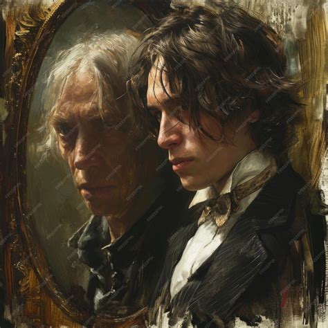 Premium Ai Image Dorian Gray And His Aging Old Portrait The Once